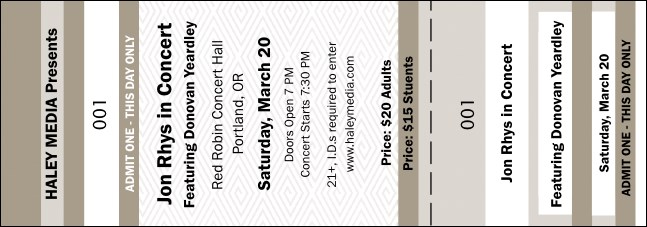 Full-Colour All-Purpose Event Tickets | Eventgroove