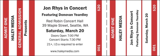 Full-Colour All-Purpose Event Tickets | Eventgroove