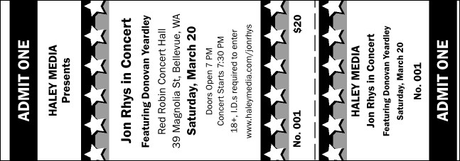 Black & White Event Ticket Printing | Low-Cost, Fast Turnaround