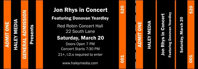 Full-Colour All-Purpose Event Tickets | Eventgroove