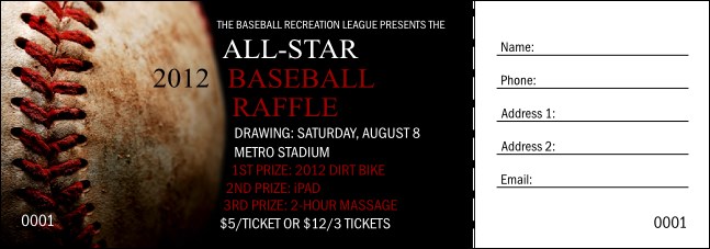 Baseball Raffle Tickets | Eventgroove