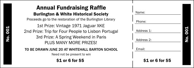 Budget Black & White Raffle Tickets | Eventgroove